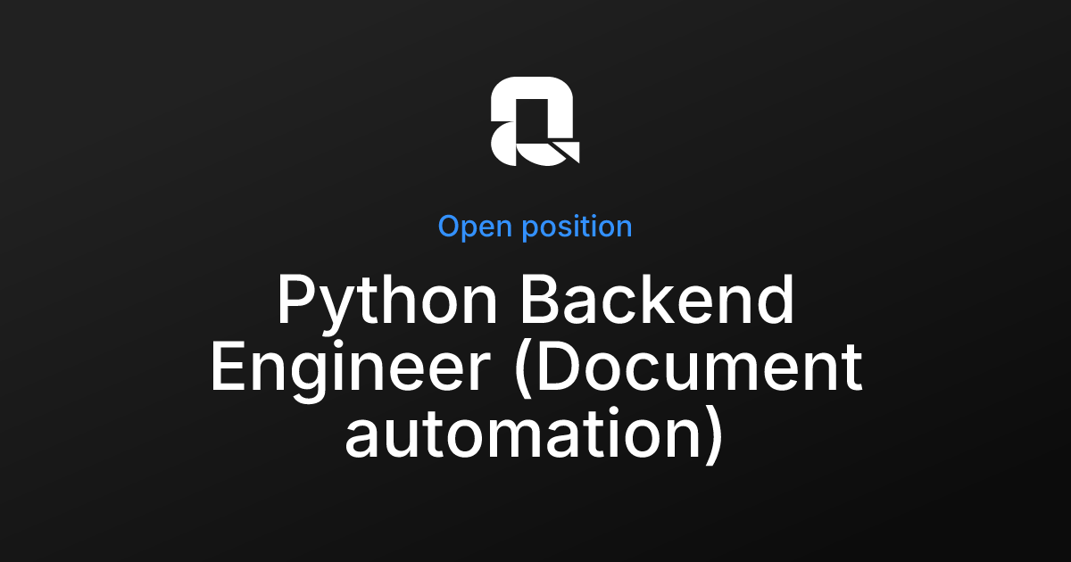 Python Backend Engineer (Document automation) - Careers at Quartr